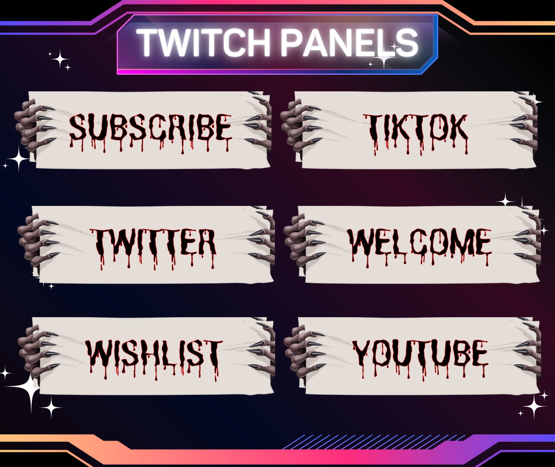30 X Spooky Twitch Panels Stream Panels Twitch Panels - Etsy