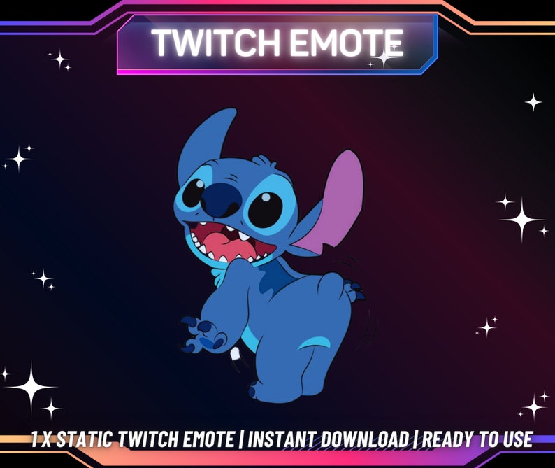1 Twitch Emote Stitch Twitch Emote Kick Emote Funny Emote Cute Twitch ...