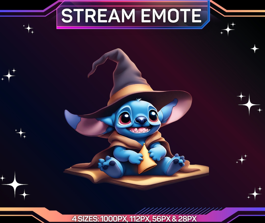 1 Twitch Emote, Stitch Emote, Witch Dress up Stitch Emote, Cute Stitch ...