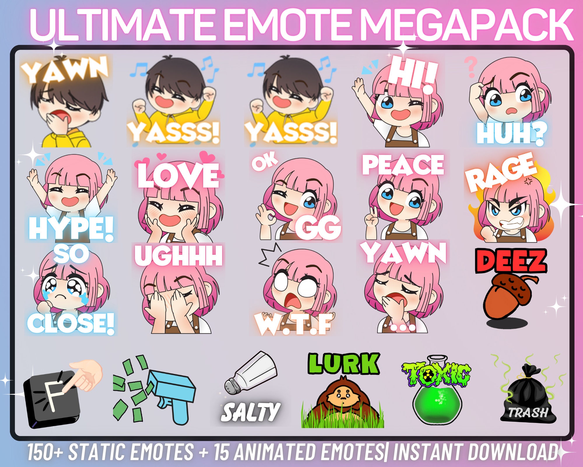 ULTIMATE Twitch Emote Megapack for Streamers Twitch Emotes - Etsy Australia