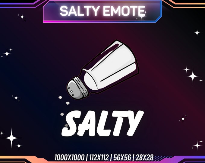 Salty Twitch Emote | Channel Points | Streamer Emote | Discord Emote ...