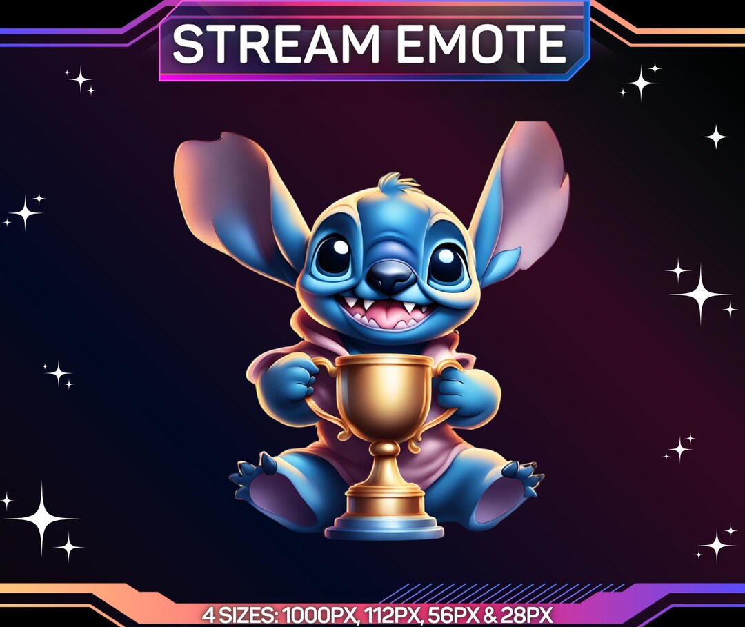 1 Twitch Emote, Stitch Emote, Stitch Trophy Emote, Trophy Stitch Emote ...