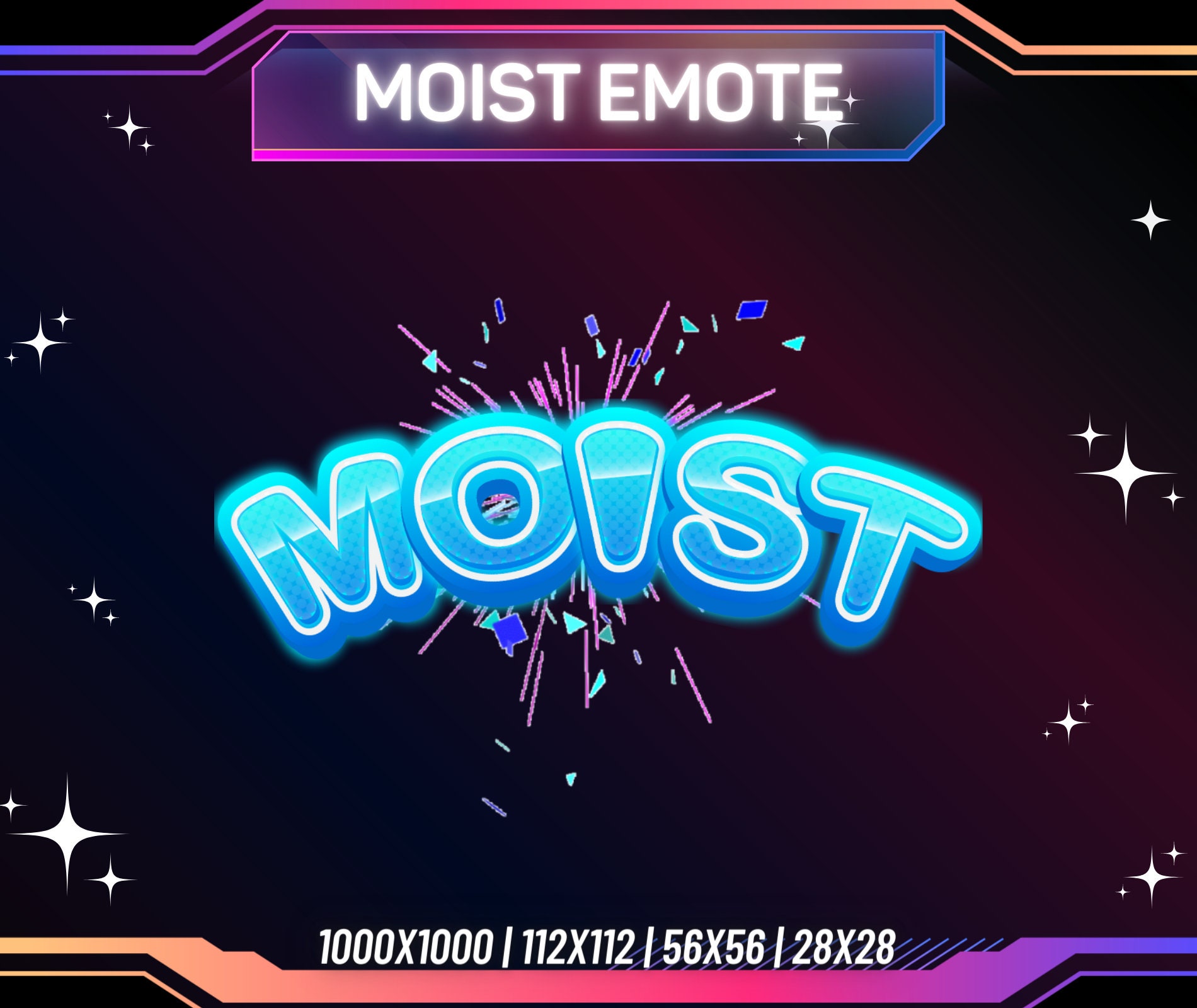Animated Twitch Emote, Moist Emote, Text Emote, Blue Twitch Emote PNG ...