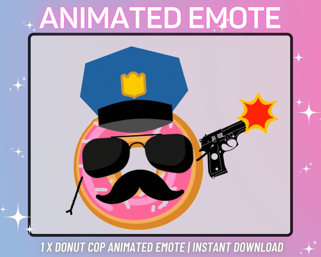 Animated Emote Donut Cop Twitch Emote Kick Emote Discord - Etsy UK
