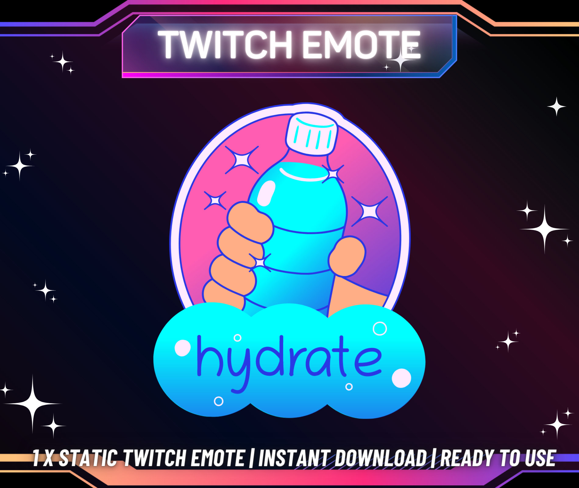 1 Twitch Emote Hydrate Twitch Emote Kick Emote Funny Emote Cute Twitch