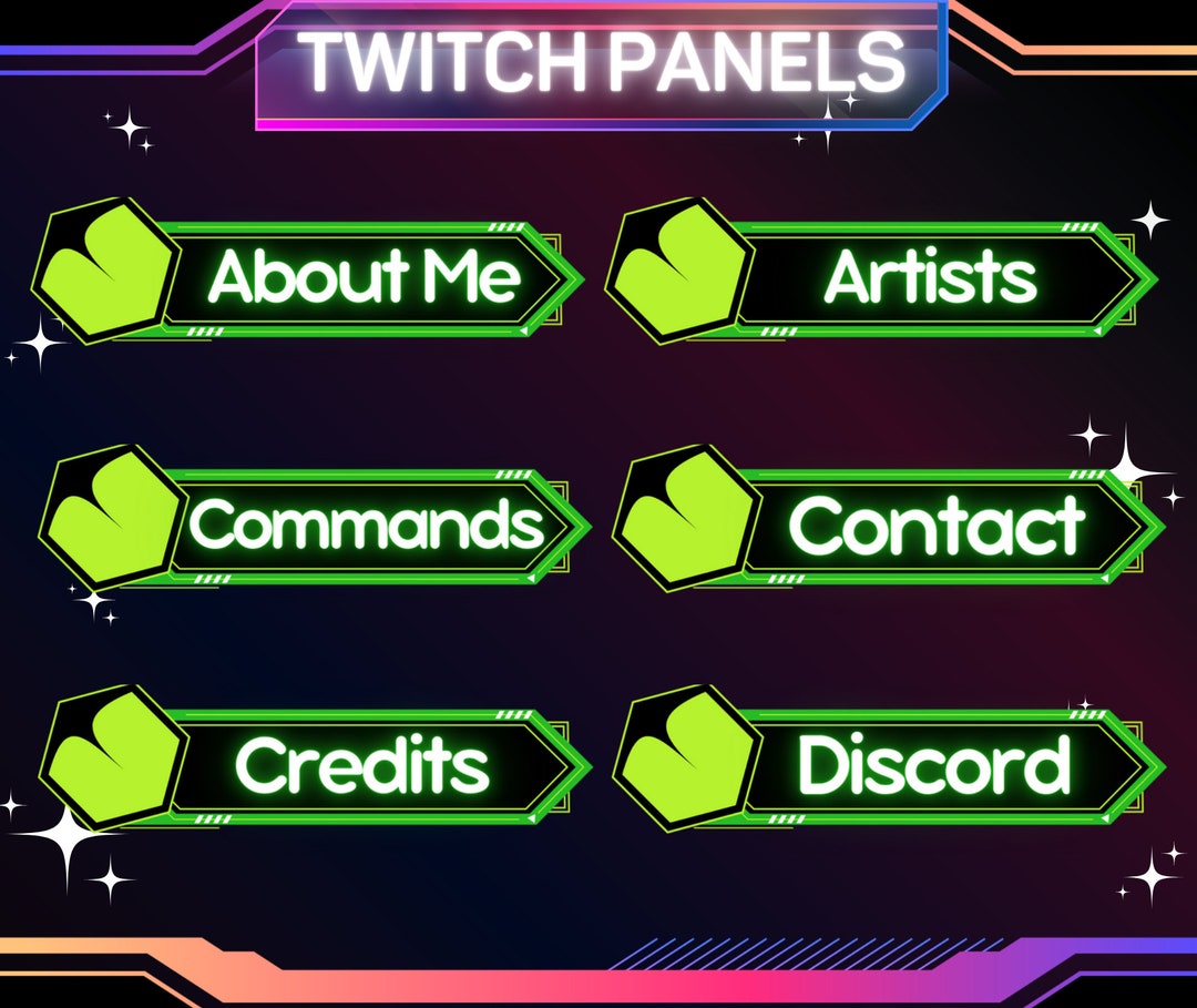 30 X Neon Green Twitch Panels | Streaming Panels | Twitch | Kick ...