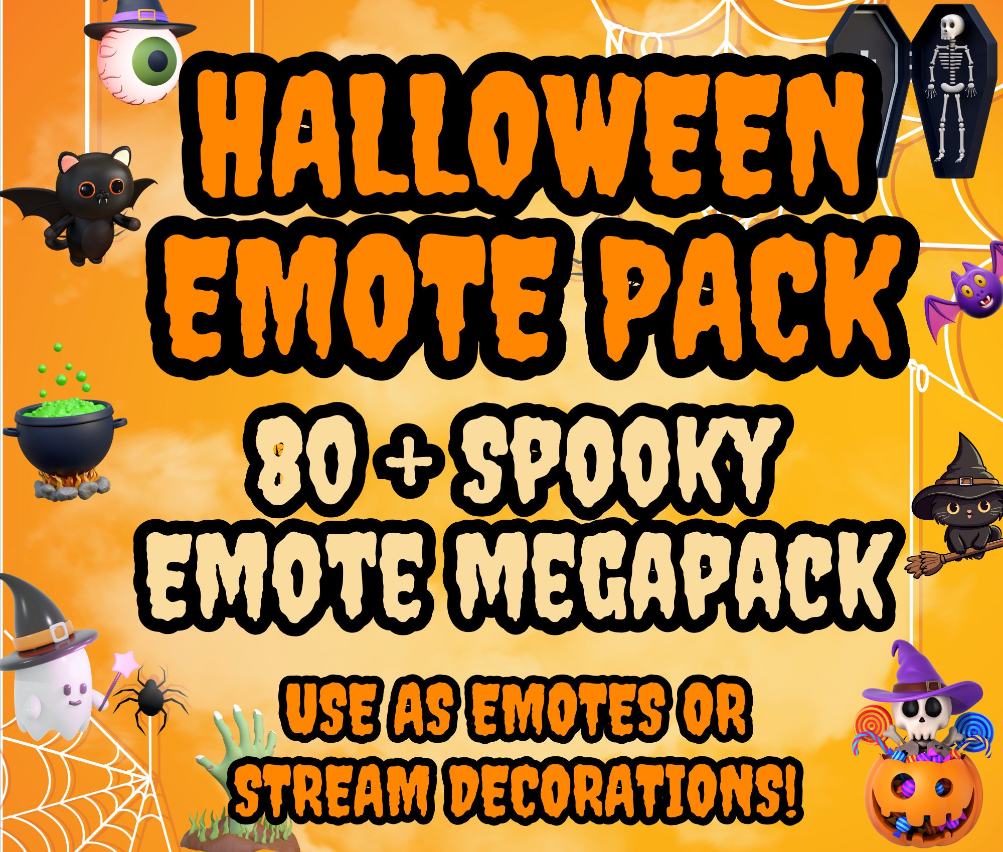 HALLOWEEN Emote Pack, 80 Halloween Themed Emotes for Streamers, Twitch ...