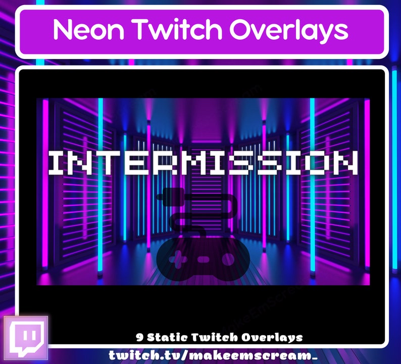 Neon Twitch Overlays | Static Twitch Overlays | Twitch Overlays ...