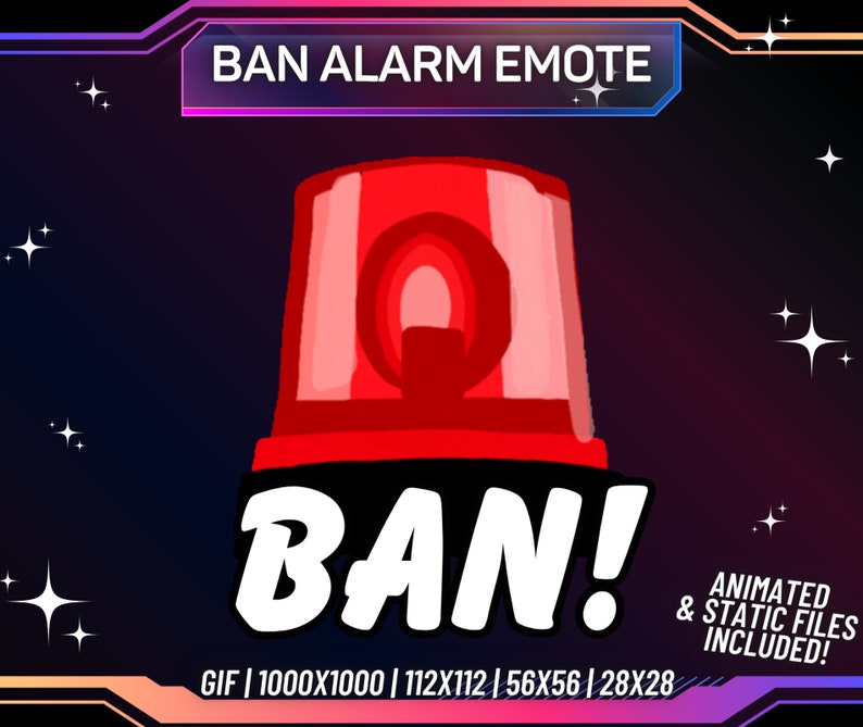 Animated Twitch Emote, Ban Emote, Ban Alarm Emote, Funny Twitch Emote ...