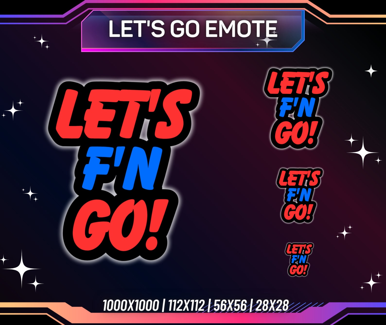 Let's Fn Go Twitch Emote | Funny Static Streamer Emote (instant ...