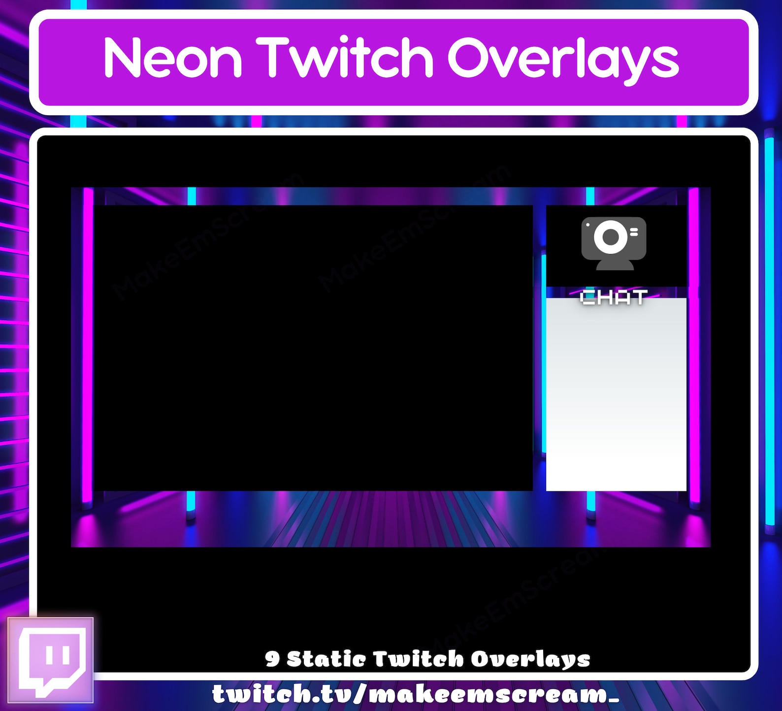 Neon Twitch Overlays Static Twitch Overlays Twitch Overlays Overlay ...