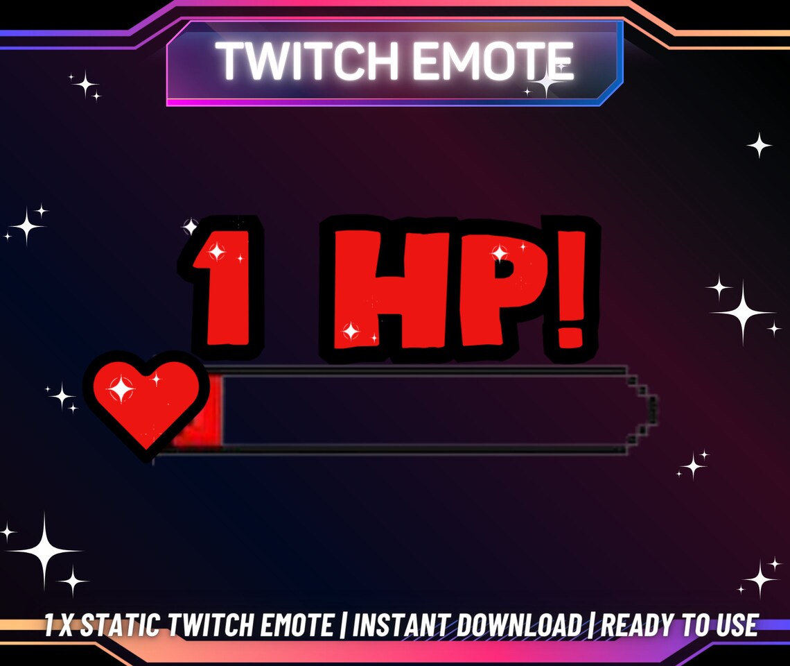 1 Twitch Emote 1HP Twitch Emote Kick Emote Funny Emote Cute Twitch ...