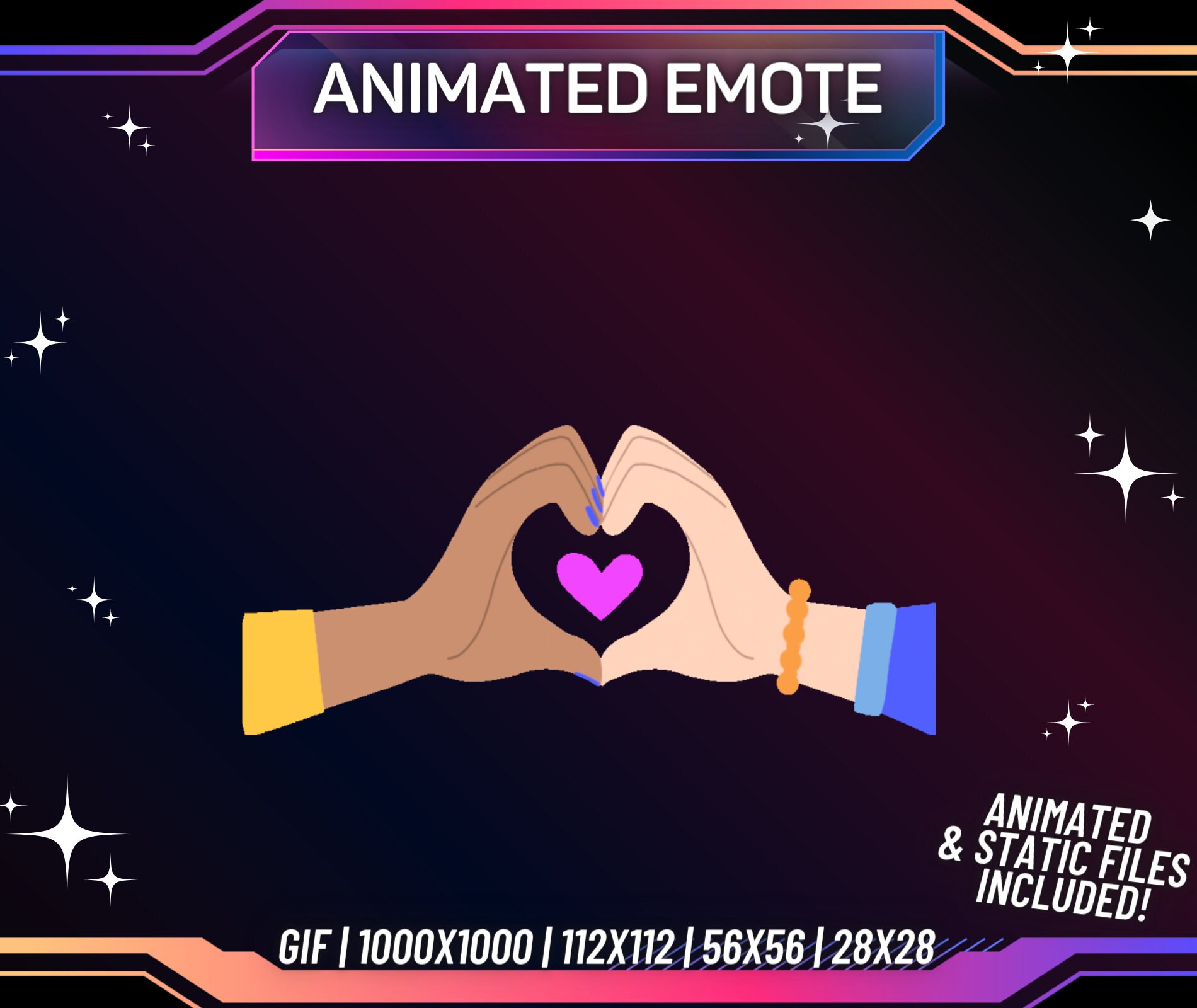Animated Twitch Emote Finger Heart Emote Love Emote Twitch - Etsy