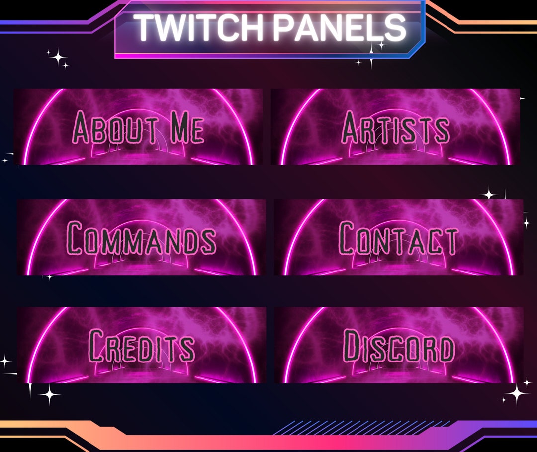 30 X Pink Neon Twitch Panels Stream Panels Twitch Panels Ready to Use ...