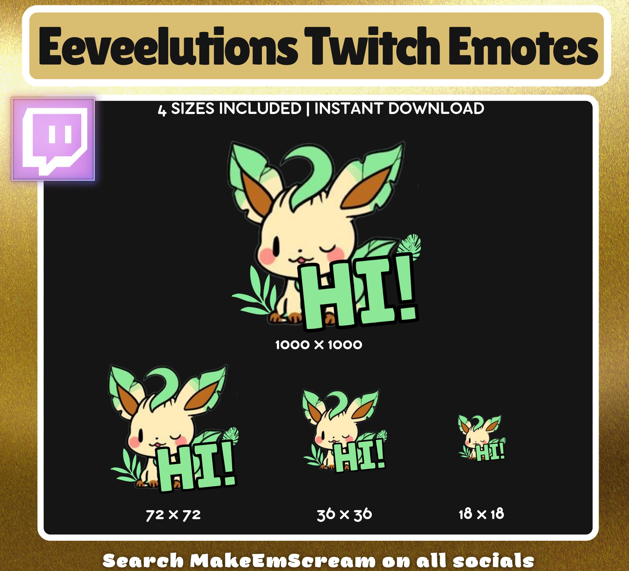 9 X Eeveelutions Twitch & Discord Emotes Pokemon Emote Pack - Etsy ...