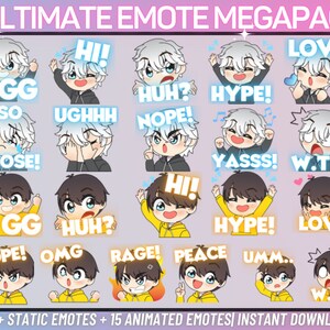 Twitch Emote Megapack, 150+ Static and Animated Emotes (instant ...
