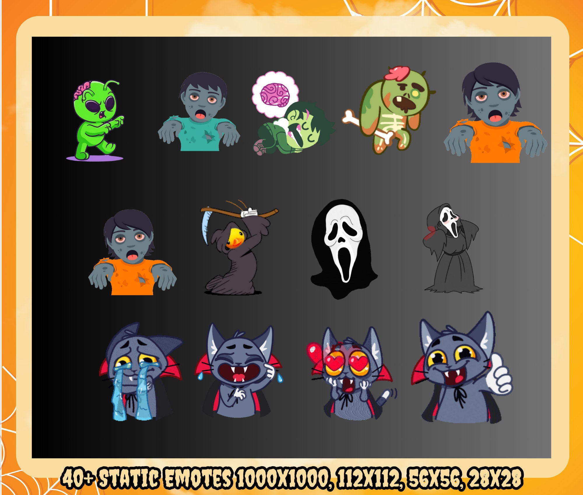 ANIMATED HALLOWEEN Emote Pack, 40 Halloween Themed Emotes for Streamers ...