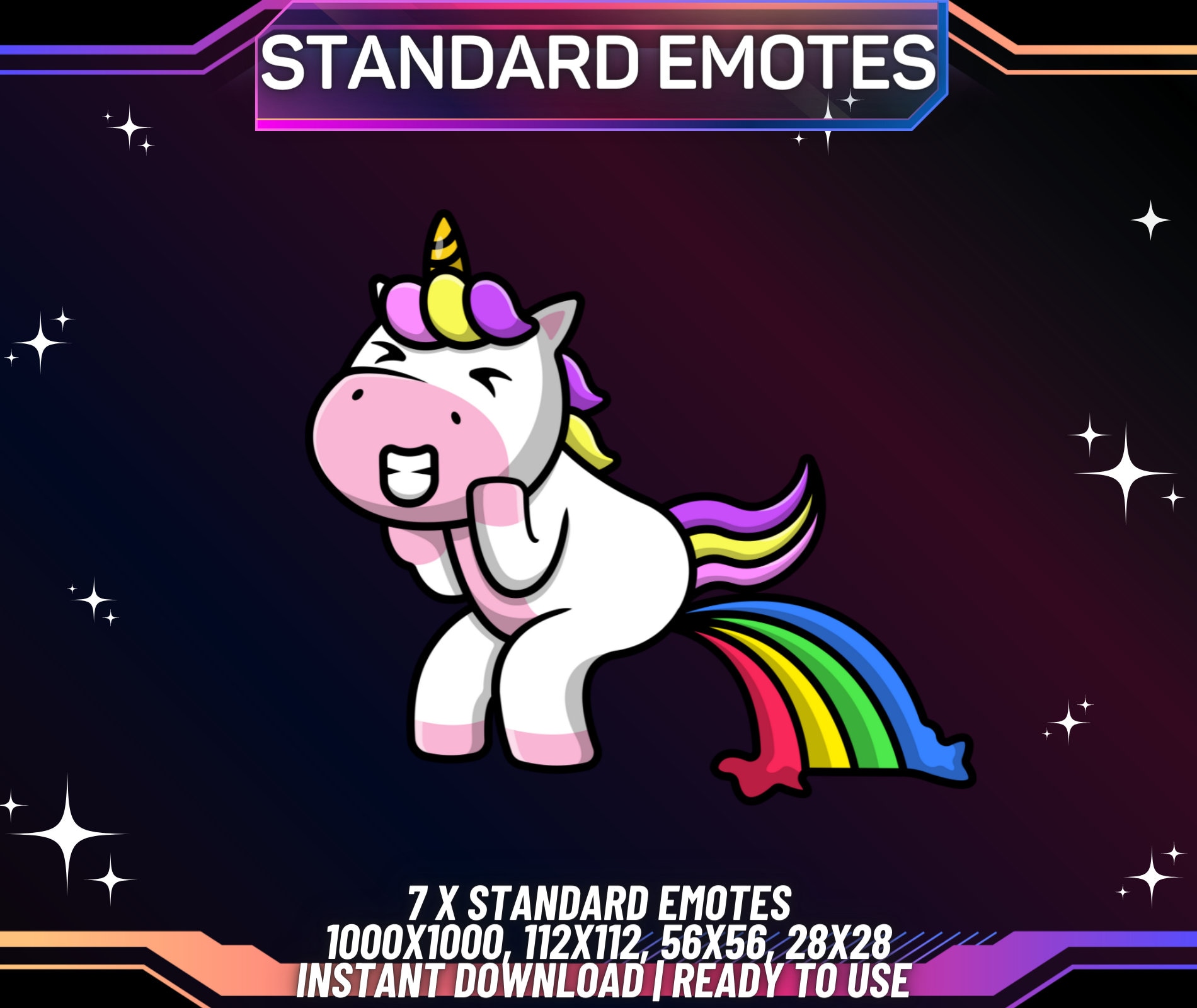 Animated Twitch Emote Pack, Unicorn Twitch Emotes, Hype Emote, Love ...