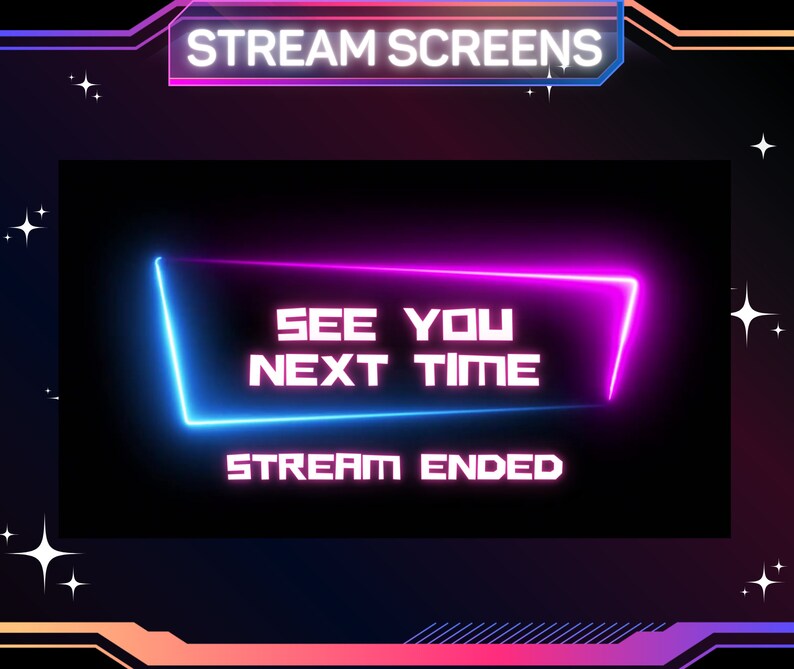 5 X ANIMATED Neon Stream Screens Animated Starting Soon Be Right Back Stream Offline Stream ...