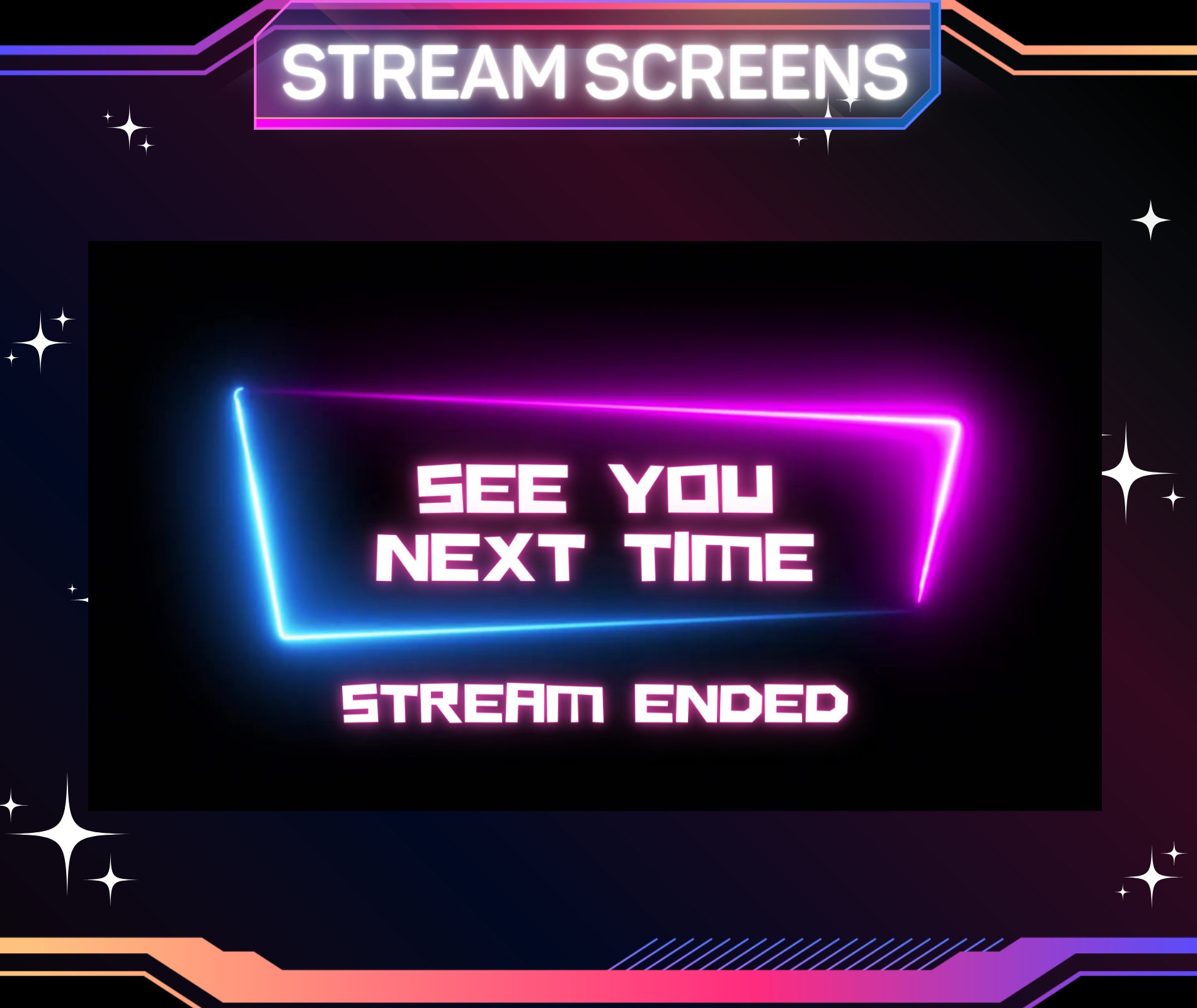 5 X ANIMATED Neon Stream Screens | Animated Starting Soon | Be Right ...