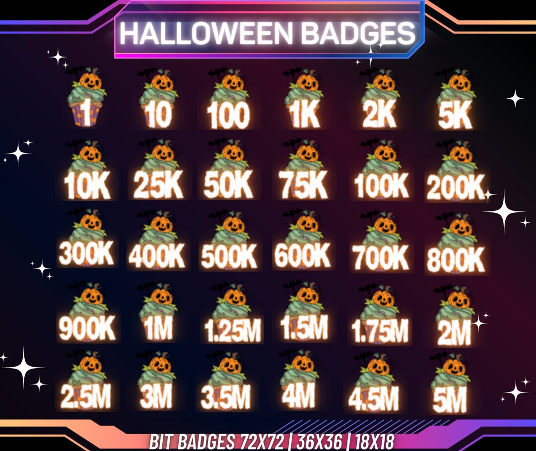 30 X Pumpink Bit Badges for Twitch | Twitch Bit Badges | Twitch Tier ...