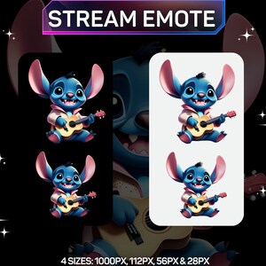 1 Twitch Emote, Stitch Emote, Elvis Dress up Stitch Emote, Cute Stitch ...