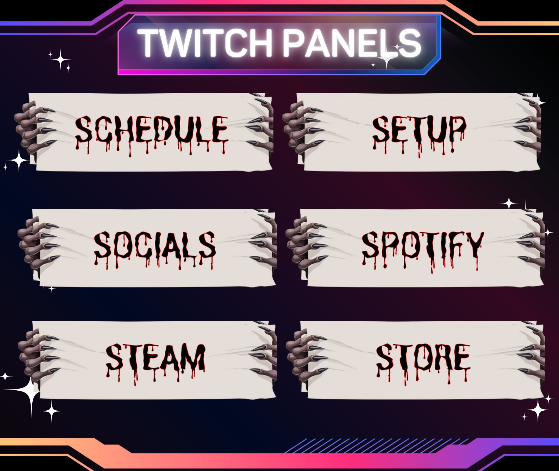 30 X Spooky Twitch Panels Stream Panels Twitch Panels - Etsy