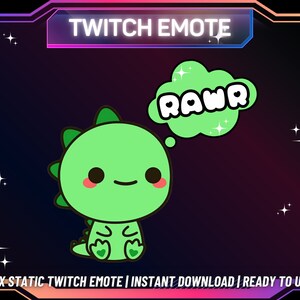 1 Twitch Emote | Dinosaur Twitch Emote | Rawr Emote | Funny Emote ...