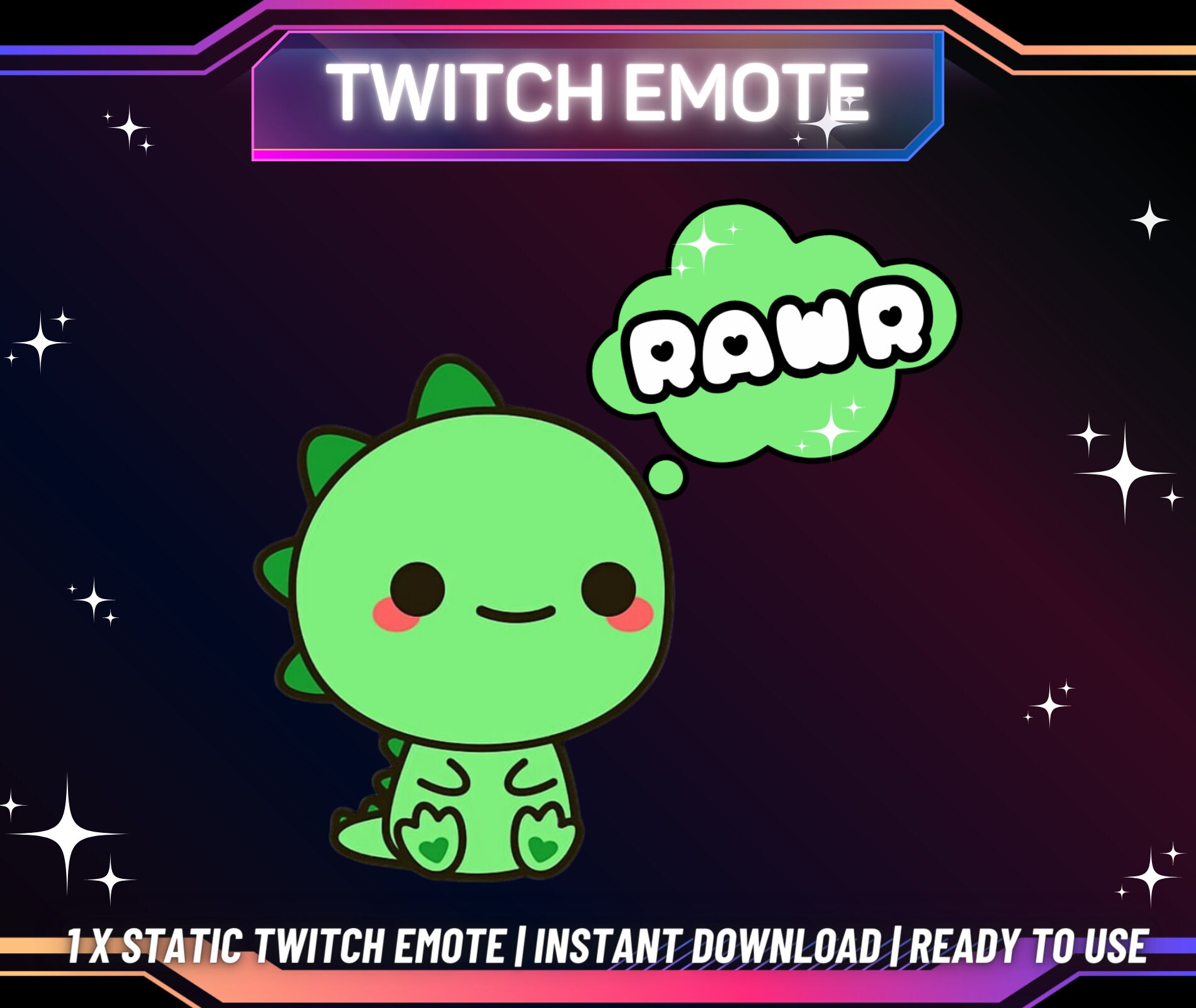 1 Twitch Emote Dinosaur Twitch Emote Rawr Emote Funny Emote Cute Twitch ...