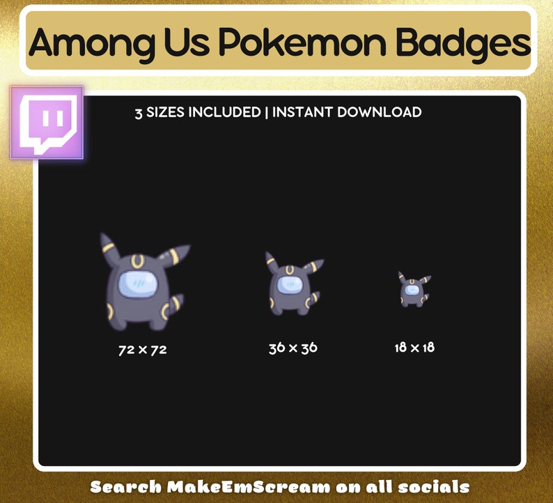 Among Us Pokemon Twitch Sub Badges Cute Sub Badges Pokemon Sub Badges ...