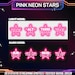 30 X Pink Neon Star Emotes, Pink Twitch Emotes, Twitch Emotes, Discord ...