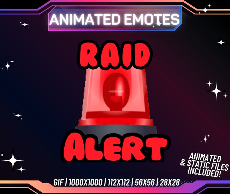 Animated Twitch Emote, Raid Alert Twitch Emote, Cute Twitch Emote PNG ...
