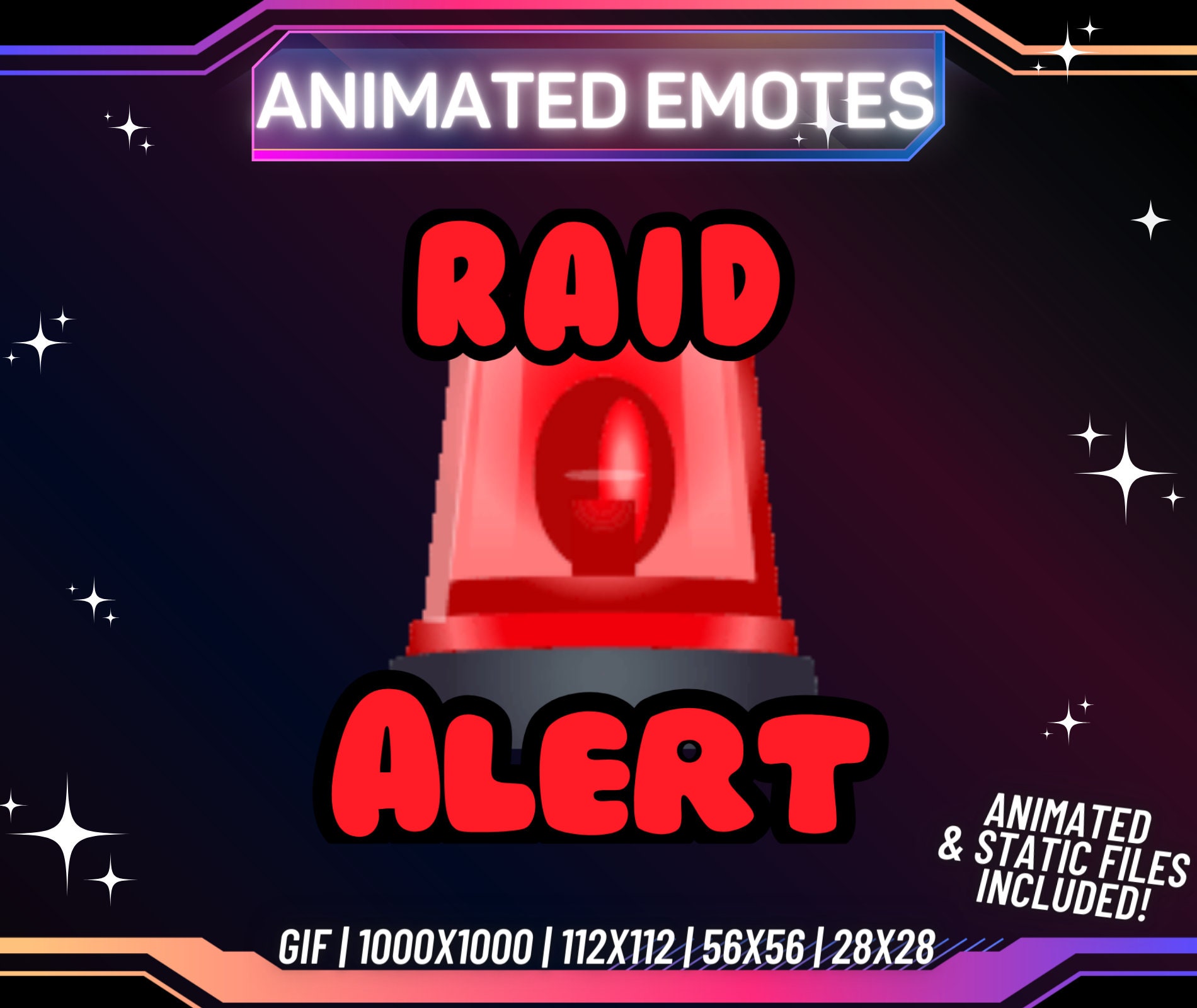 Animated Twitch Emote, Raid Alert Twitch Emote, Cute Twitch Emote PNG ...