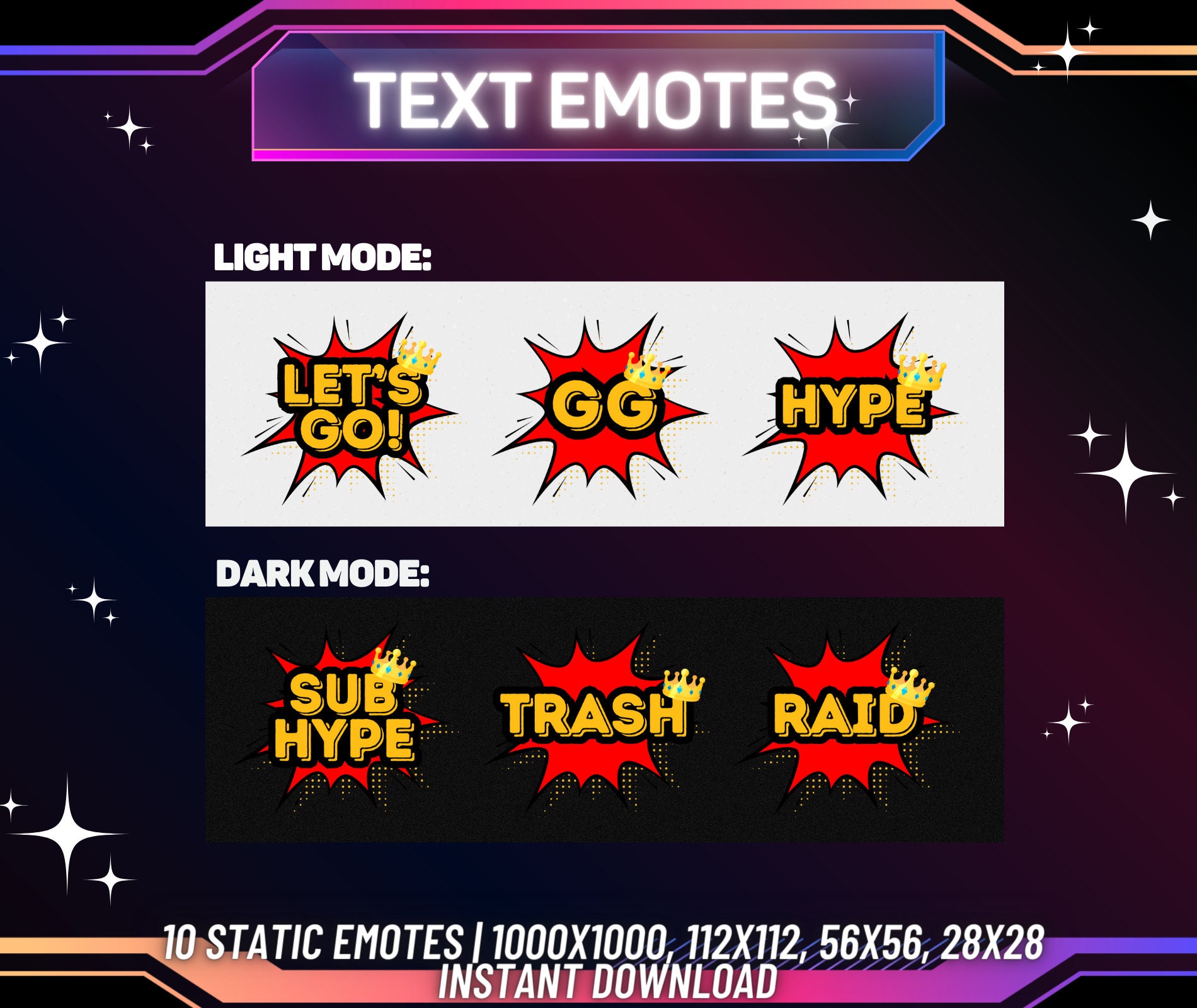 10 X Text Emotes Twitch Emotes Kick Emotes Discord Emotes Youtube ...