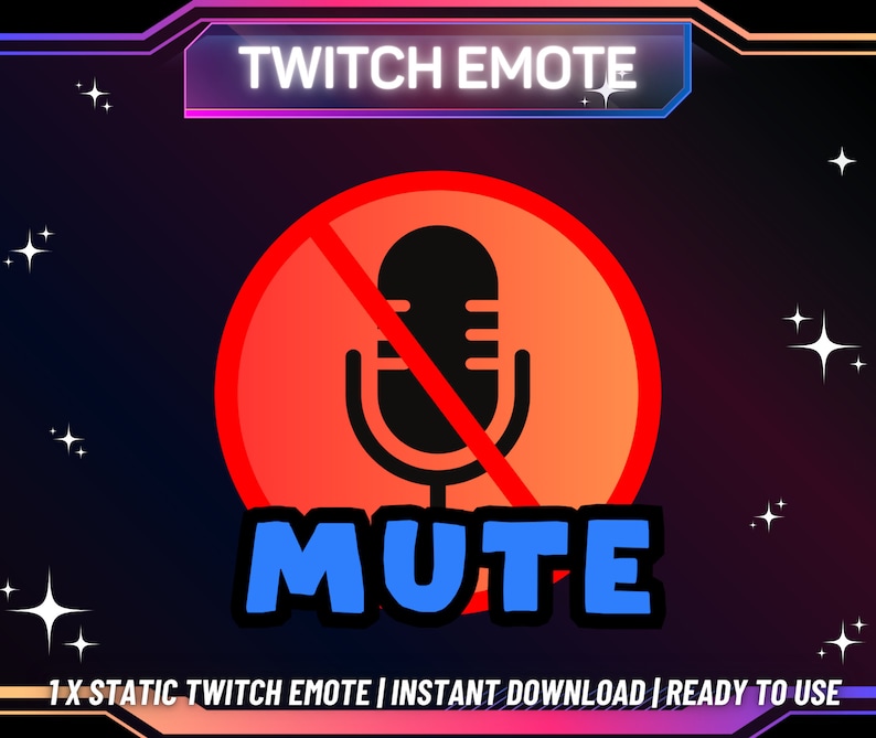 1 Twitch Emote Mute Mic Twitch Emote Kick Emote Funny - Etsy