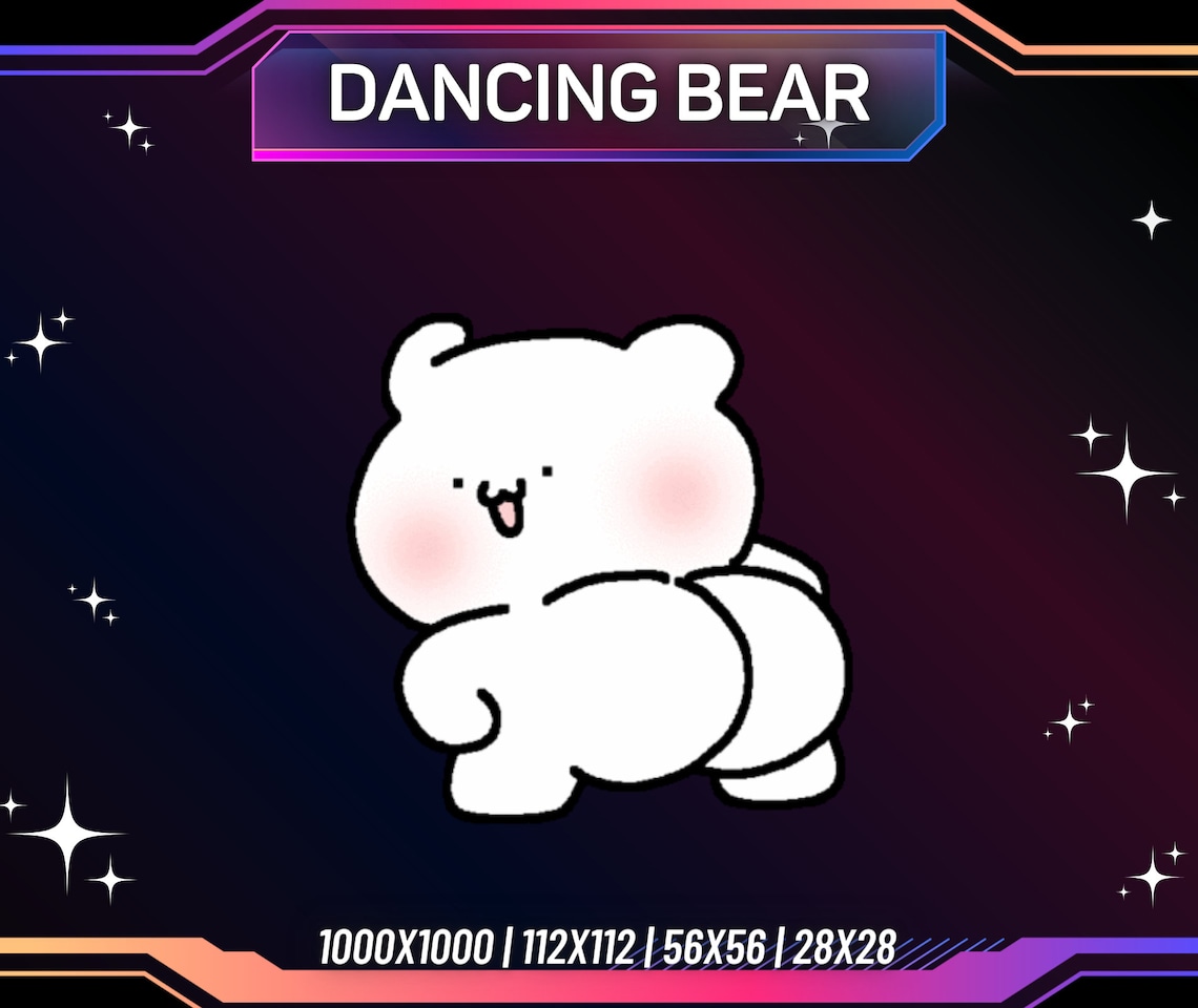 Animated Twitch Emote, Twerking Emote, Bear Emote, Cute Twitch Emote ...