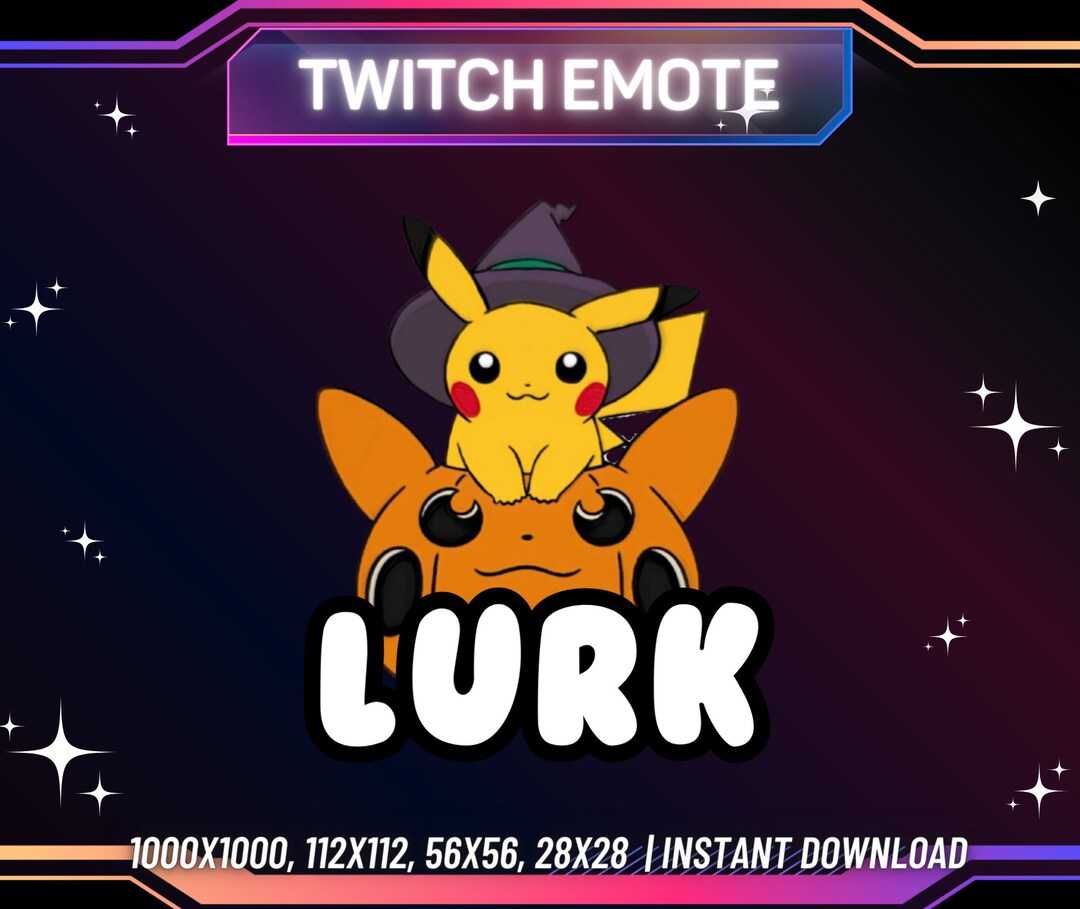 Pikachu Twitch Emote | Halloween Lurk Emote (instant Download) - Etsy