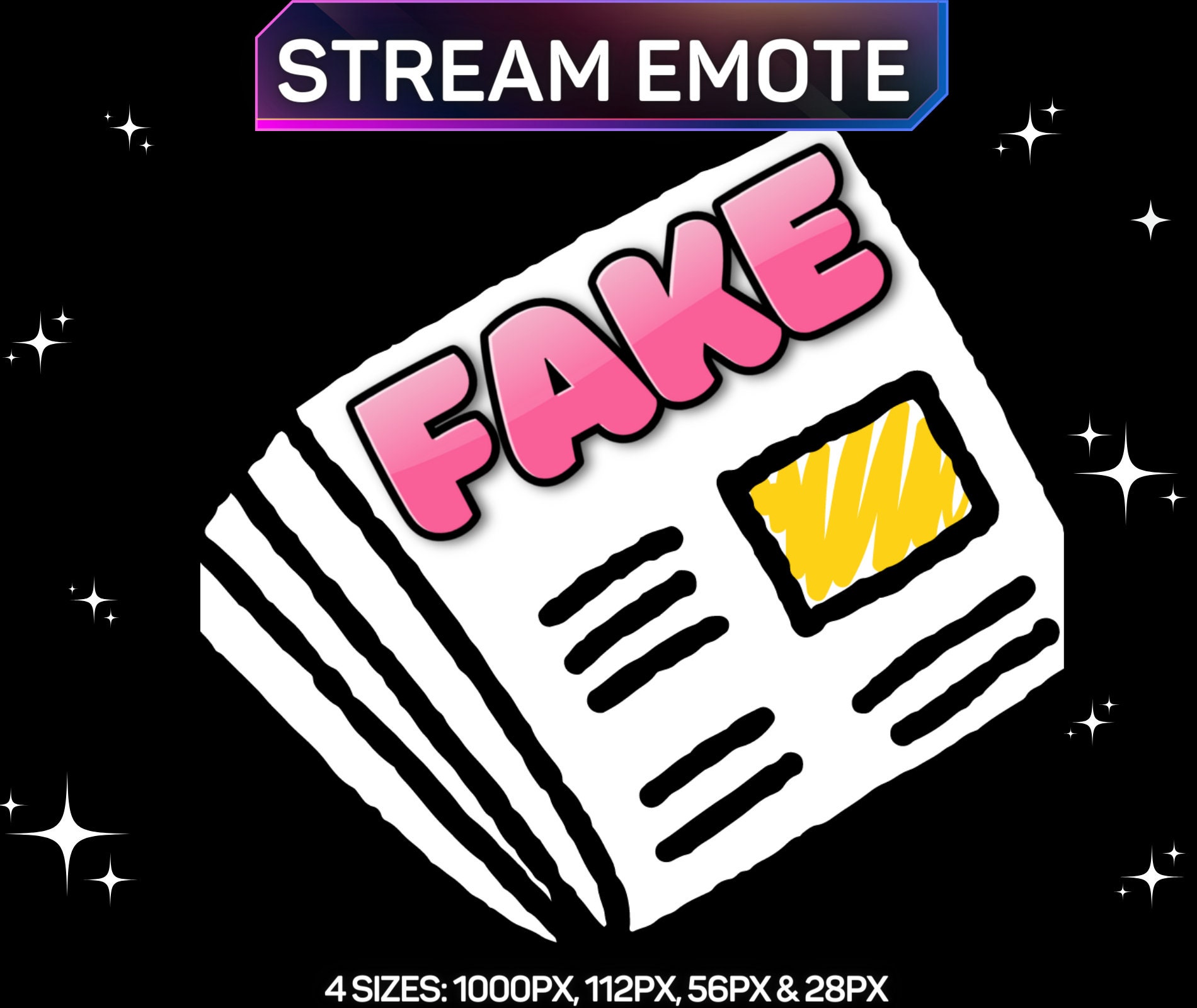 1 Twitch Emote, Fake News Emote, Funny Emote, Fake Emote, Funny Twitch ...
