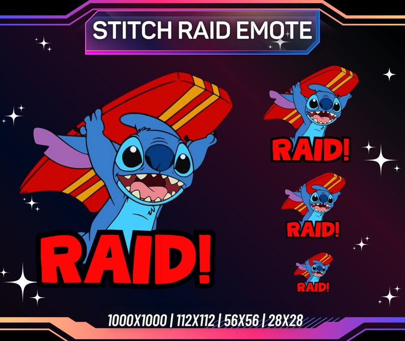 1 Twitch Emote Stitch Twitch Emote Kick Emote Funny Emote Cute Twitch ...