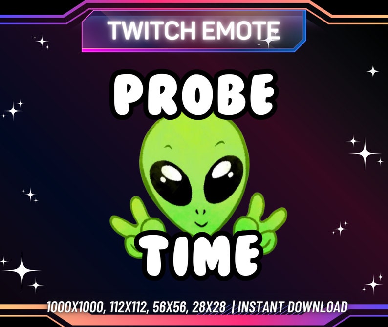 1 Twitch Emote Probe Time Twitch Emote Alien Probe Emote Funny Emote ...