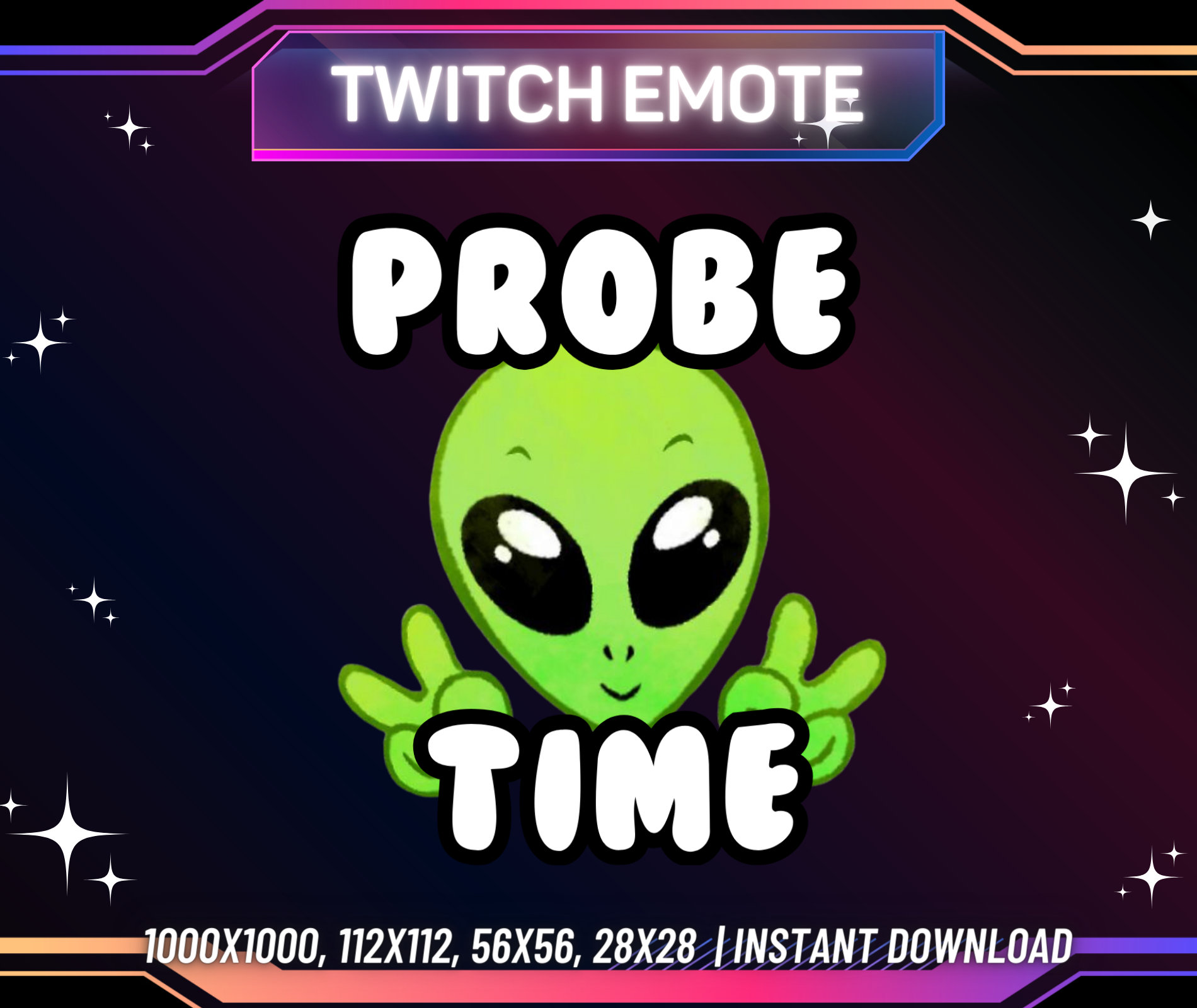 1 Twitch Emote Probe Time Twitch Emote Alien Probe Emote Funny Emote ...