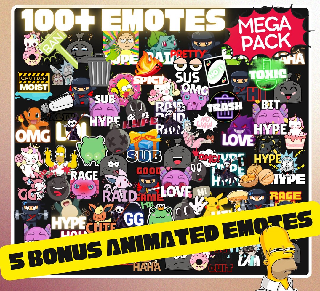MEGAPACK DE EMOCIONES Más de 100 emotes para Streamers / Twitch Emotes ...