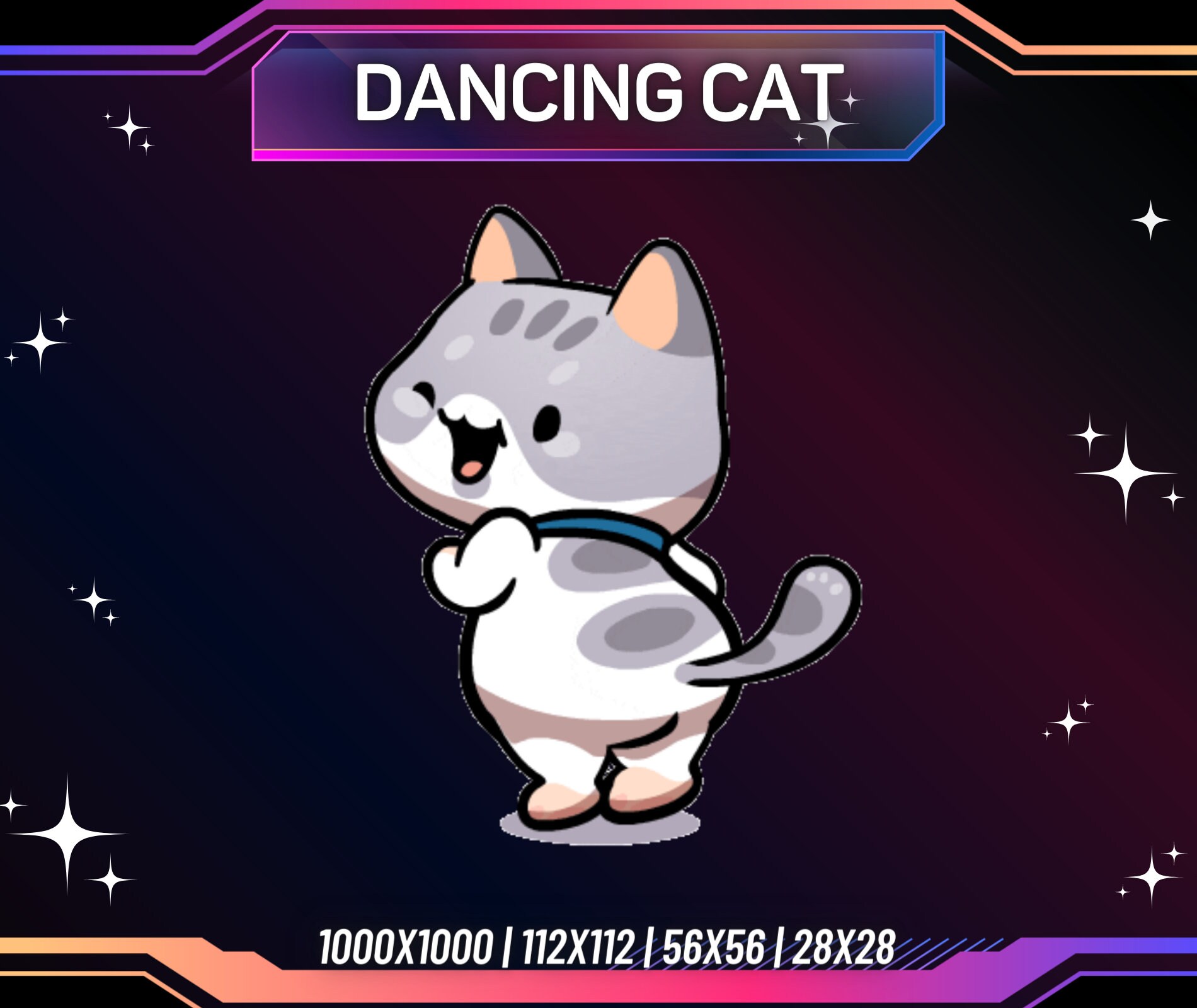 Animated Twitch Emote, Dancing Kitty Emote, Twitch Emote PNG ...