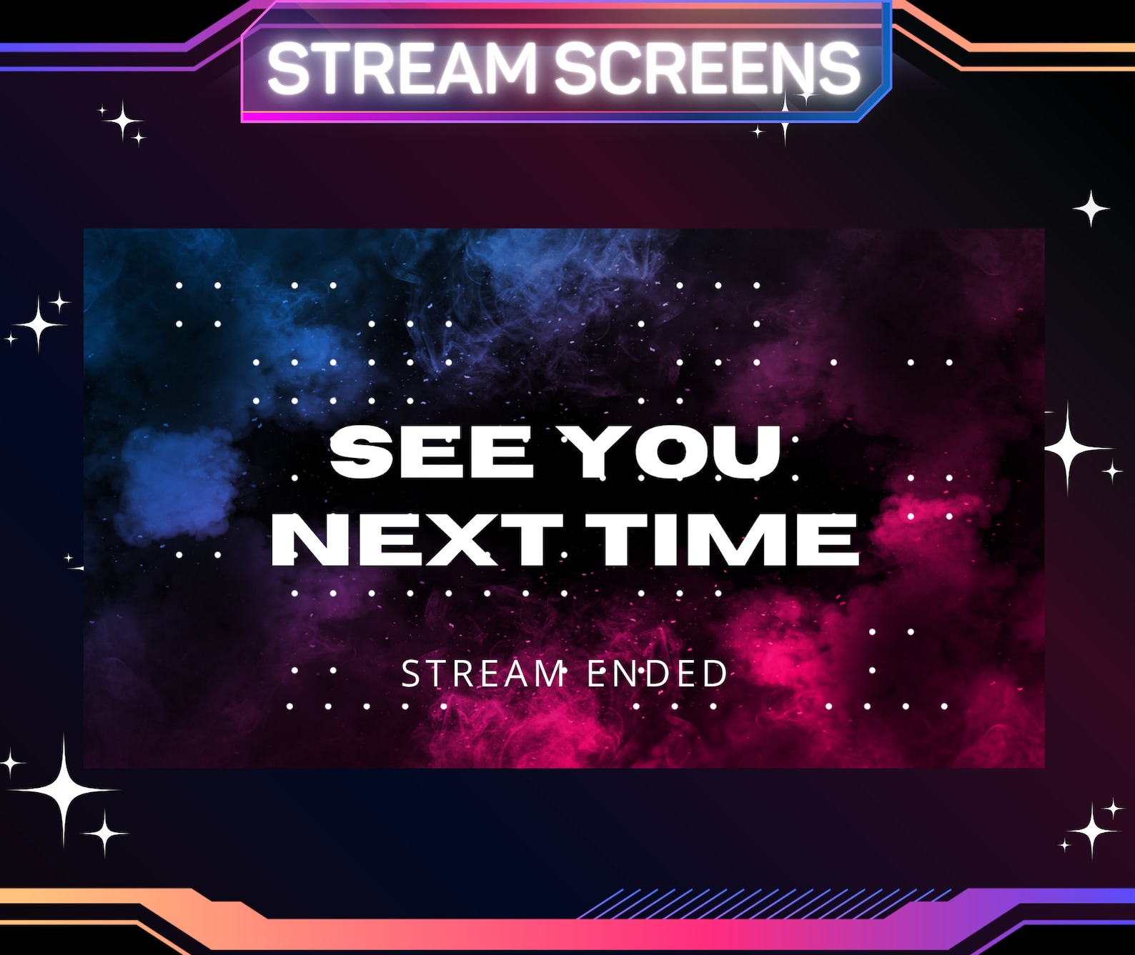5 X ANIMATED Neon Stream Screens Animated Starting Soon Be Right Back ...