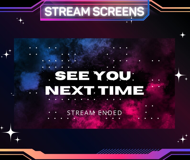 5 X ANIMATED Neon Stream Screens Animated Starting Soon Be Right Back Stream Offline Stream ...
