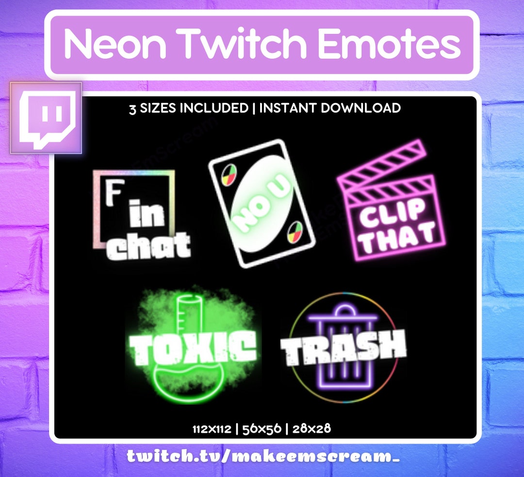 Neon Emotes for Twitch & Discord | Funny Twitch Emotes | Cute Twitch ...