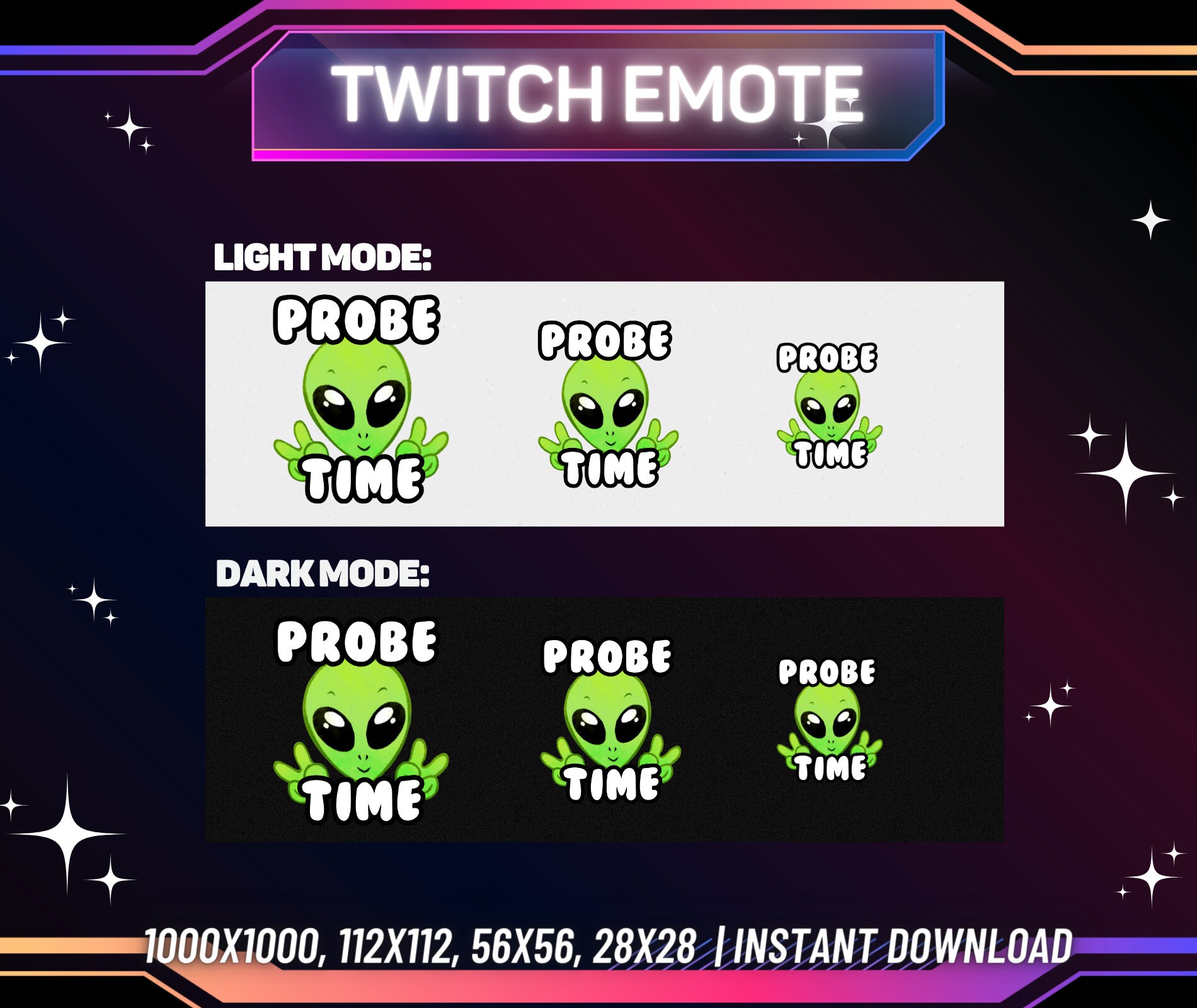 1 Twitch Emote Probe Time Twitch Emote Alien Probe Emote Funny Emote ...