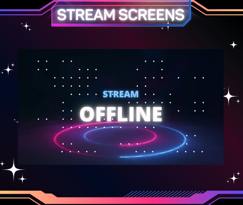 5 X ANIMATED Neon Stream Screens Animated Starting Soon Be Right Back ...