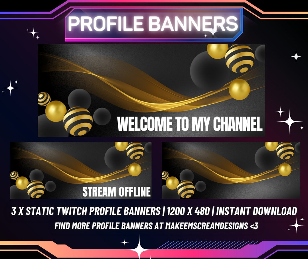 3 X Twitch Profile Banners, Gaming Profile Banners, Gamer Profile ...