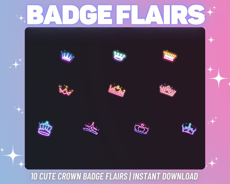 10 X Crown Twitch Badge Flairs | Twitch Badges | Twitch Badge Flairs ...